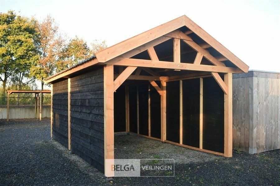 overkapping-garage klassiek douglas met dakpanplaten-wanden 560x410x325 ...